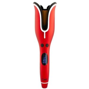 chi spin n curl ceramic rotating curler, ruby red. ideal for shoulder-length hair between 6-16” inches.