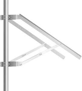 newpowa universal solar panel double arm with support pole and wall mount bracket, 0-90° tilt angle, up to 400w/55.51" width