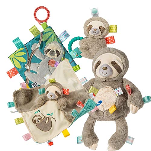 Taggies Soothing Sensory Crinkle Me Toy with Baby Paper & Squeaker, 6.5 X 6.5", Molasses Sloth