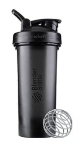 blenderbottle classic v2 shaker bottle perfect for protein shakes and pre workout, 28-ounce, black