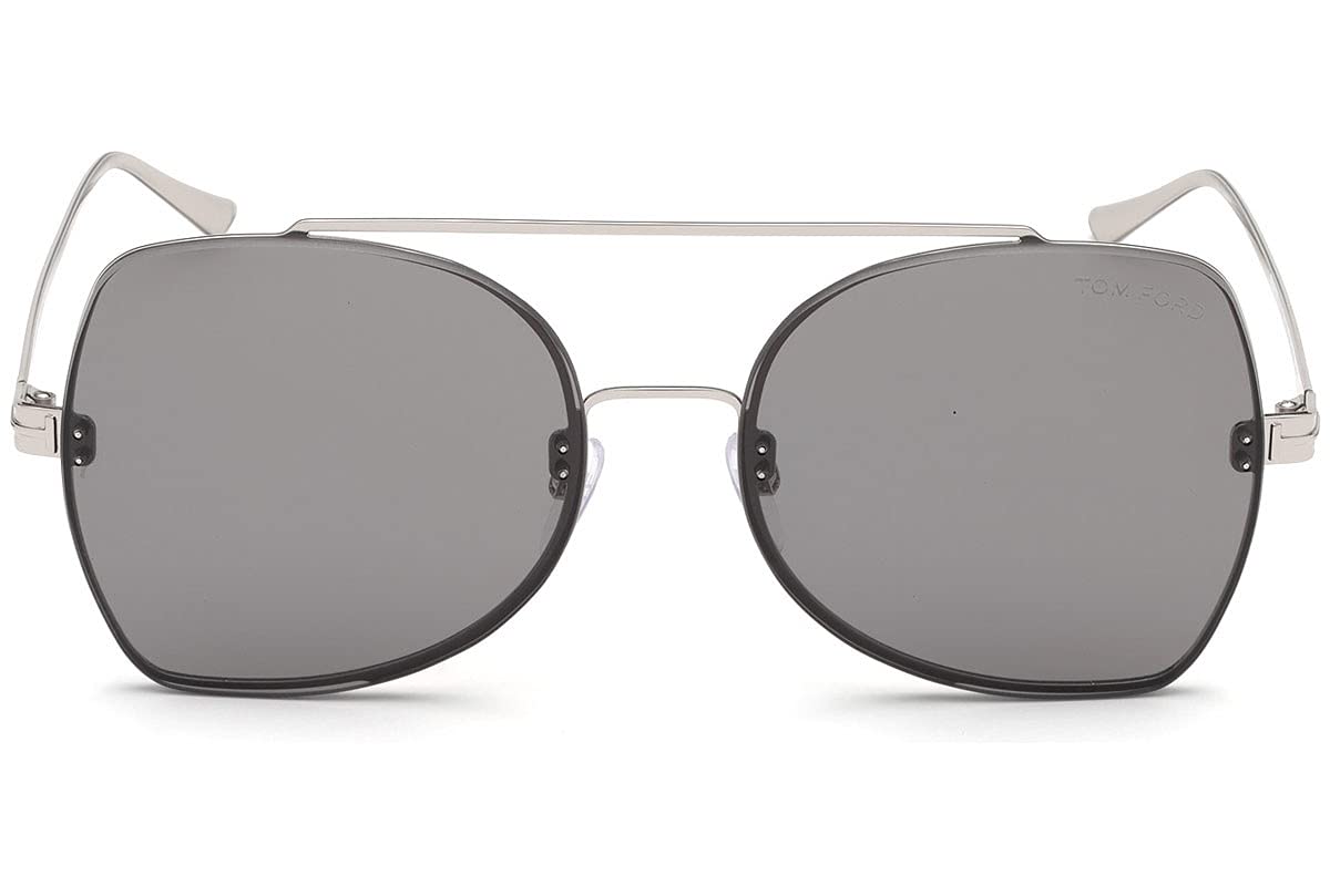 Tom Ford Scout TF 656 16A Silver Metal Pilot Sunglasses Grey Lens