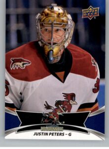 2016-17 upper deck ahl #93 justin peters tucson roadrunners official american hockey league ud trading card