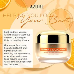 AZURE Vitamin C & Collagen Day Cream - Anti-Aging, Brightening Moisturizer - Reduces Fine Lines, Made in Korea - 50mL / 1.69 fl.oz.