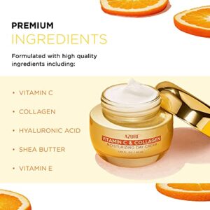 AZURE Vitamin C & Collagen Day Cream - Anti-Aging, Brightening Moisturizer - Reduces Fine Lines, Made in Korea - 50mL / 1.69 fl.oz.