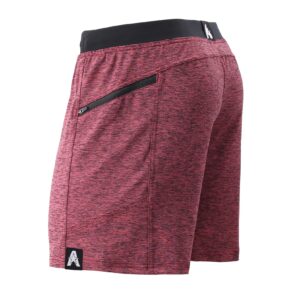 anthem athletics hyperflex 7 inch men's workout shorts - zipper pocket short for running, athletic & gym training - iron oxblood g2 - large