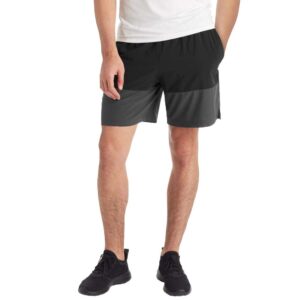 c9 champion men's running short-7" inseam, ebony/railroad gray, m