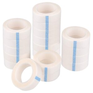 tuparka 18 pack eyelash tape white paper fabric tape for eyelash extension supply, 0.5 inch x 10 yard each roll