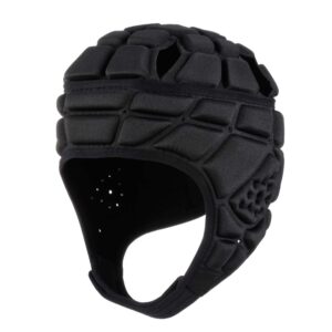 surlim rugby helmet headguard headgear for soccer scrum cap soft protective helmet for kids youth black medium