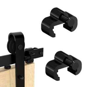 ccjh sliding barn door stop upgrade barn door stoppers hardware for top track 1 pair black