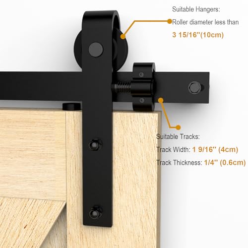 CCJH Sliding Barn Door Stop Upgrade Barn Door Stoppers Hardware for Top Track 1 Pair Black