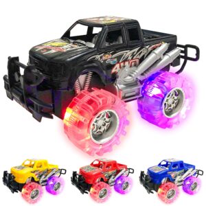 artcreativity light up monster trucks for boys and girls, 4-pack toy truck set, monster trucks for boys 3 4 5 6 7 8 years old, toddler monster truck toys, light up trucks