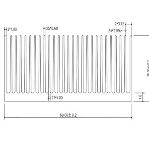 Awxlumv Large Aluminum Heatsink 5.9" x2.71" x 1.41" / 150x69x36mm High Power Heat Sink Diffusion Cooling Cooler 27 Fin Radiator for Led Amplifier Transistor Semiconductor PC Computer PCB IC Module