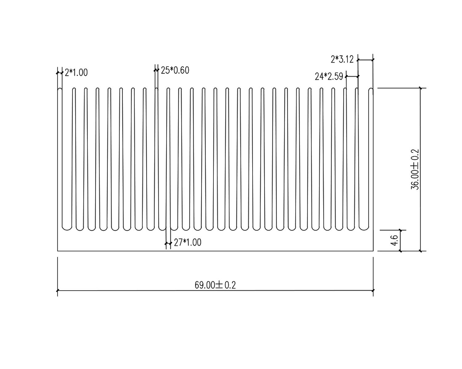 Awxlumv Large Aluminum Heatsink 5.9" x2.71" x 1.41" / 150x69x36mm High Power Heat Sink Diffusion Cooling Cooler 27 Fin Radiator for Led Amplifier Transistor Semiconductor PC Computer PCB IC Module