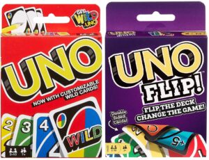 mattel uno original and uno flip card games, combo pack of 2