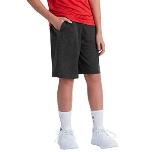 c9 champion boys' heather shorts-9" inseam, ebony, m