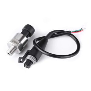 500 psi pressure transducer sender sensor with connector 1/8" npt thread stainless steel pressure transducer for oil fuel air water (500psi)