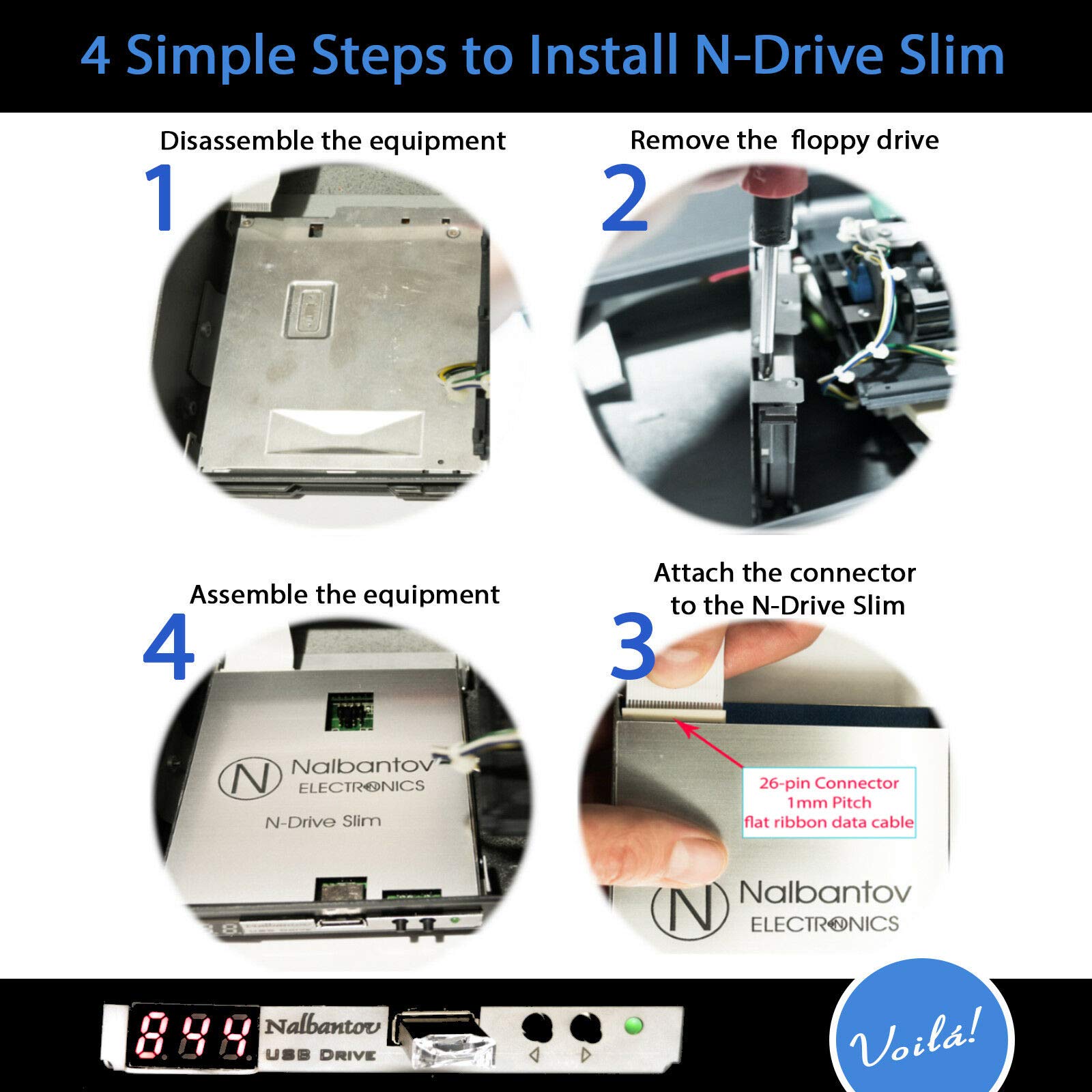 Nalbantov Floppy Disk USB Emulator N-Drive Industrial Slim for Prototrak M3 CNC