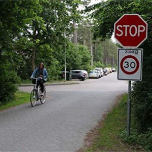 Enjoyist Large Stop Sign Street Slow Warning Reflective Signs 24"x 24" 40 Mil Rust Free Aluminum Sign, UV Protected and Weatherproof