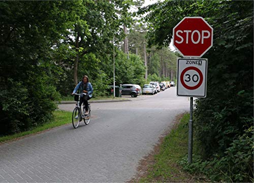 Enjoyist Large Stop Sign Street Slow Warning Reflective Signs 24"x 24" 40 Mil Rust Free Aluminum Sign, UV Protected and Weatherproof