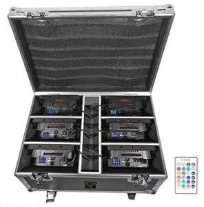 rockville best pack 60 black (6) battery wash lights+wireless dmx+charging case