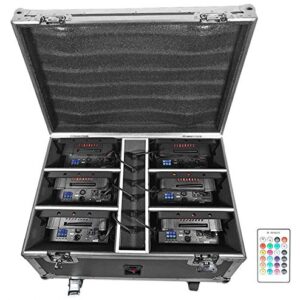 Rockville Best Pack 60 Black (6) Battery Wash Lights+Wireless DMX+Charging Case