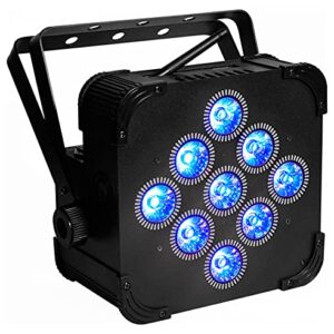 Rockville Best Pack 60 Black (6) Battery Wash Lights+Wireless DMX+Charging Case