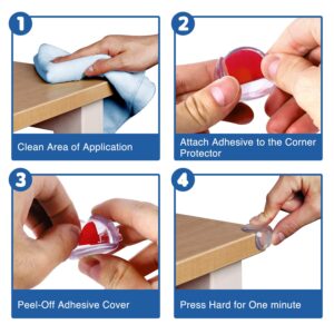 Safety Corner Protectors with Upgraded Adhesive (16 L Shaped+8 Ball Shaped) Baby Proofing Corner Guards Prevent Child Head Injuries Desk and Furniture Corner Covers for Kids