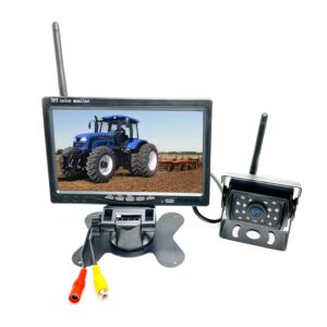 padarsey upgraded wireless rear view camera with 7'' lcd wireless reversing monitor display for waste truck, crane, bulldozer, combine, cotton picker, tractor, excavator, wireless backup camera