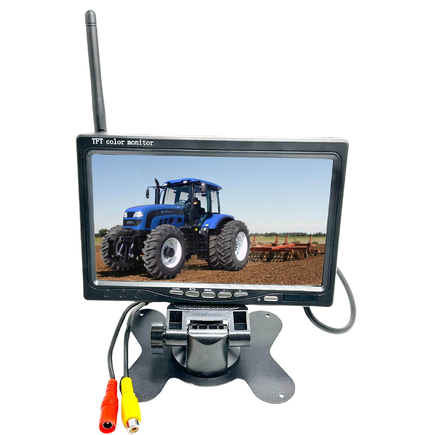 Padarsey Upgraded Wireless Rear View Camera with 7'' LCD Wireless Reversing Monitor Display for Waste Truck, Crane, Bulldozer, Combine, Cotton Picker, Tractor, Excavator, Wireless Backup Camera