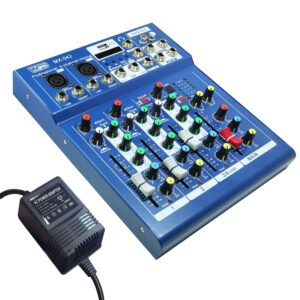 vidpro mx-042 professional audio mixer - sound board console - desk interface system with 4 audio inputs bluetooth mp3 & more ultra-low-noise ideal for recording casting streaming & dj use