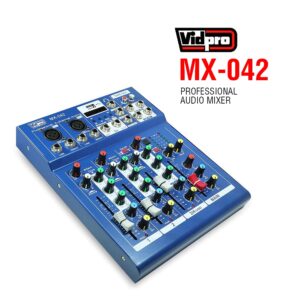 Vidpro MX-042 Professional Audio Mixer - Sound Board Console - Desk Interface System with 4 Audio Inputs Bluetooth MP3 & More Ultra-Low-Noise Ideal for Recording Casting Streaming & DJ Use