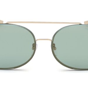 Tom Ford Scout TF 656 28Q Gold Metal Pilot Sunglasses Green Mirror Lens