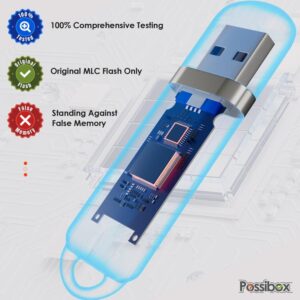 Possibox Custom Promotional USB Flash Drive 128MB Printed with Your Logo - as Campaign Gift Bulk - 100 Pack