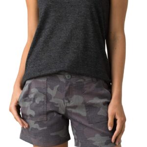 prAna Living LLC Women's Standard prAna Olivia Short 5" Inseam, Gravel Camo, 8