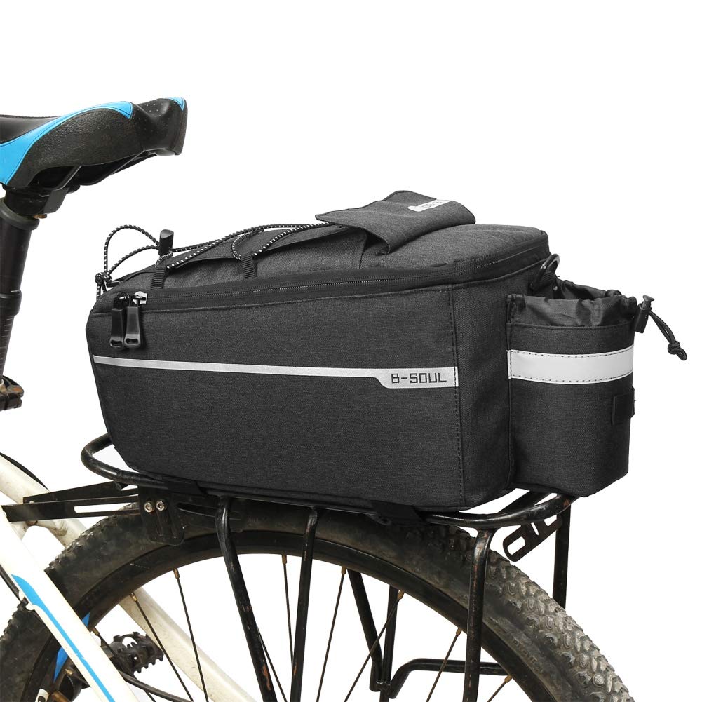 Patgoal Bike Trunk Bag Bicycle Rack Rear Carrier Bag Insulated Trunk Cooler Pack Cycling Bicycle Rear Rack Storage Luggage Pouch Reflective MTB Bike Pannier Shoulder Bag