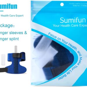 Trigger Finger Splints, Finger Brace with 2 Gel Sleeves for Injured Mallet Finger, Straightening Supports for Sprains Pain Relief, Sports Broken Injury, Dislocated Immobilizer, Knuckle Tendon