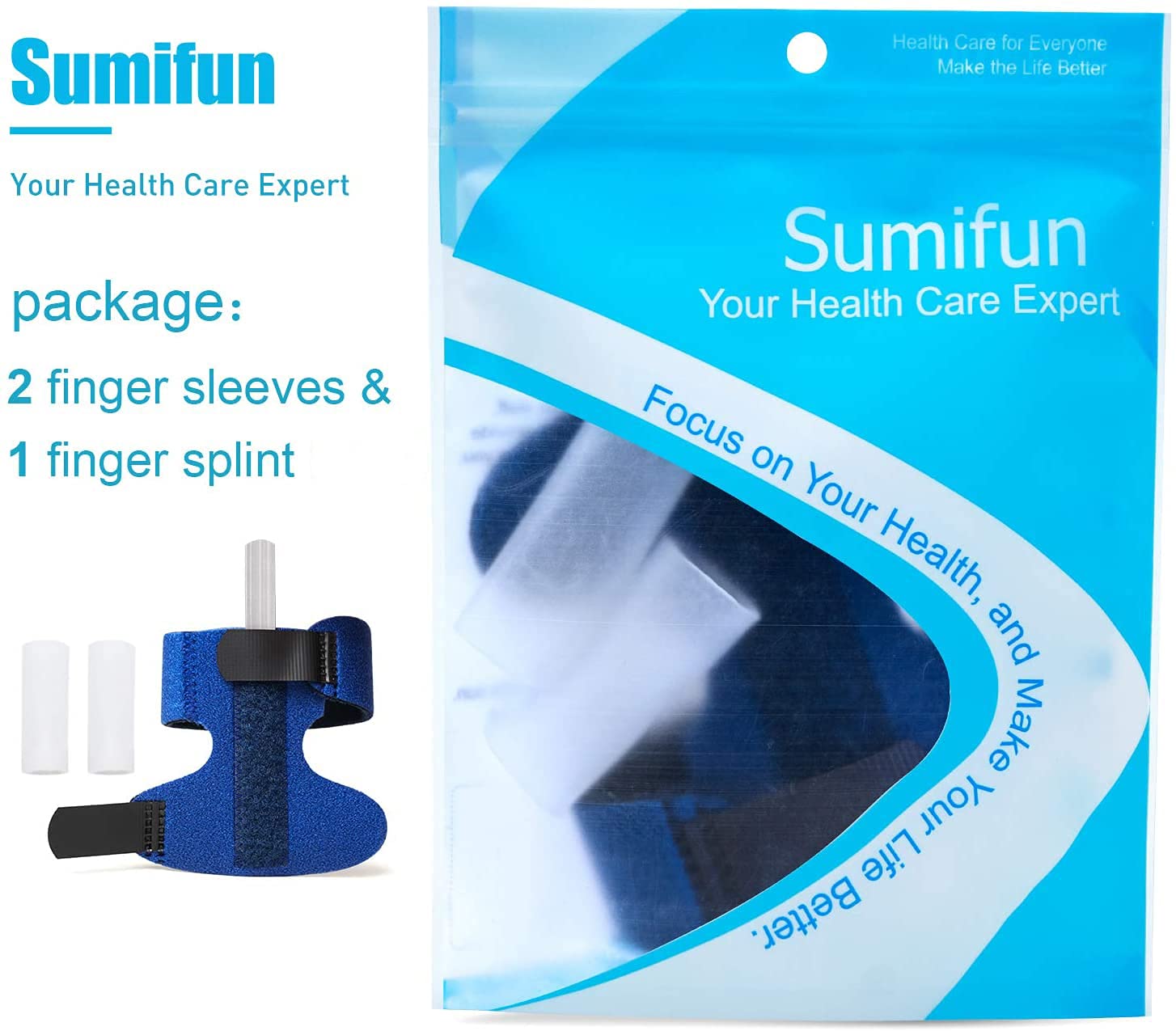 Trigger Finger Splints, Finger Brace with 2 Gel Sleeves for Injured Mallet Finger, Straightening Supports for Sprains Pain Relief, Sports Broken Injury, Dislocated Immobilizer, Knuckle Tendon