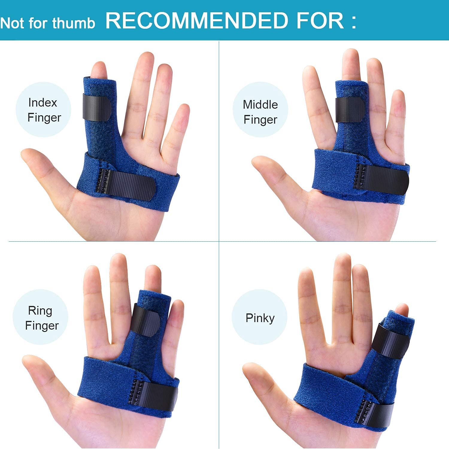 Trigger Finger Splints, Finger Brace with 2 Gel Sleeves for Injured Mallet Finger, Straightening Supports for Sprains Pain Relief, Sports Broken Injury, Dislocated Immobilizer, Knuckle Tendon