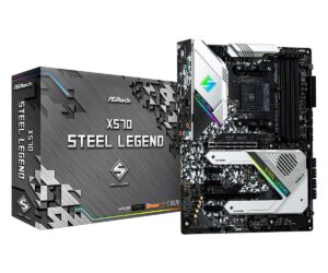 asrock am4/x570 steel legend/4ddr4/hdmi/dp/r45 motherboard