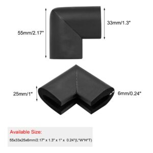 uxcell 8pcs Furniture Corner Cushions Foam Table Desk Cabinet Edge Cover Corner Guards Protectors Bumper, Black