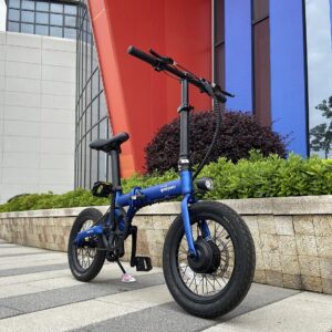 QUALISPORTS Nemo Folding Electric Bike Compact Ebike 250W Front Hub Motor 36V 7Ah Removable LG Battery Lightweight 16" Single Speed Foldable Bicycle City Commuter UL 2849 Certified 34 Pounds