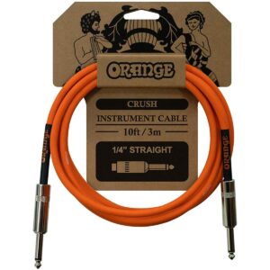 orange crush 10' instrument cable with straight to straight connector, orange