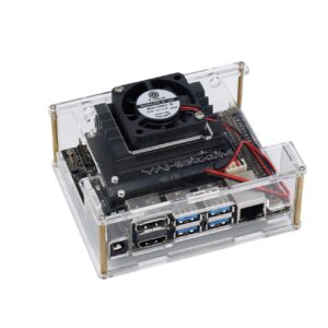 Yahboom Acrylic Case for NVIDIA Jetson Nano Compatible with 4GB (B01 & A02) & 2GB with Cooling Fan and Camera Case