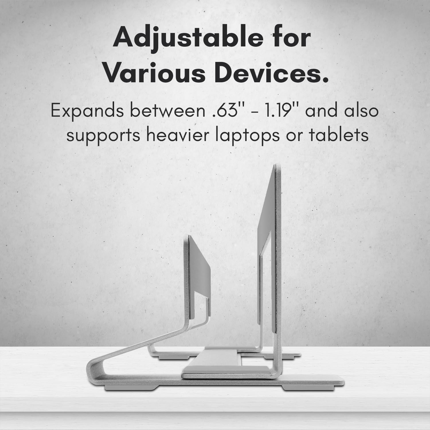 Macally Vertical Laptop Stand for Desk | Laptop Holder Vertical | MacBook Stand (Pro/Air) Save Space and Improve Airflow with Closed Adjustable Laptop Dock Stand