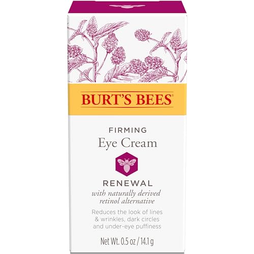 Burt's Bees Renewal Firming Eye Cream With Natural Retinol Alternative, Reduces Appearance of Lines, Wrinkles, Under-Eye Circles and Crow's Feet, 99 Percent Natural Origin Skin Care, 0.5 oz. Bottle