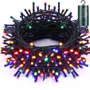 battery christmas lights - 68.9ft 200 led 8 modes battery operated string lights, timer, waterproof battery fairy lights for christmas decorations, garden, party, xmas tree decorations (multicolor)