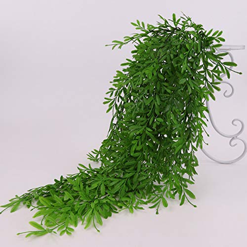 Artificial Hanging Plants Fern Vine,Fake Plants Ivy Leaves,Faux Ivy Ferns Hanging Plant Willow Rattan,Faux Foliage Greenery Decor for Wall Home Room Garden Wedding