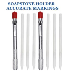 2 Soapstone Holders Round with 6 Refills Soapstone Pens for Welding Tools and Welders Markers Removable Markings on Steel, Aluminum 1