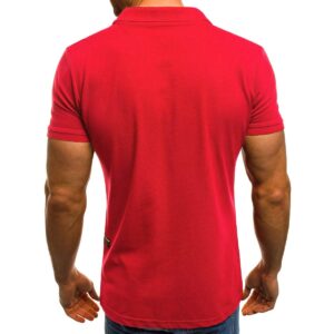 GDJGTA Mens Tops Solid Color Personality Men's Casual Slim Short Sleeve Pockets T Shirt Top Blouse