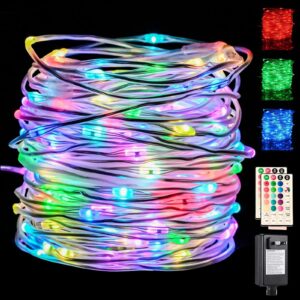 hahome 66ft 200leds color changing outdoor string lights rope lights for mother's day,easter day,christmas decoration,multi-colored